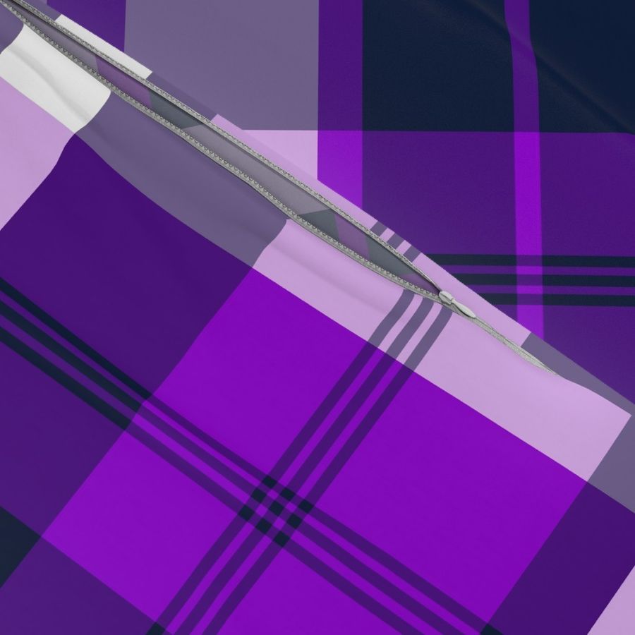 Navy Blue and Purple Preppy Surfer Plaid Duvet Cover - Extremely Stoke ...