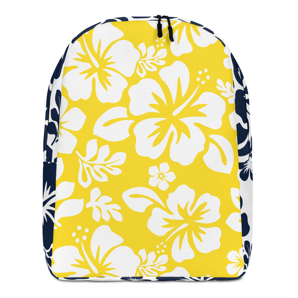 Yellow and Navy Blue Hawaiian Print Backpack – Extremely Stoked