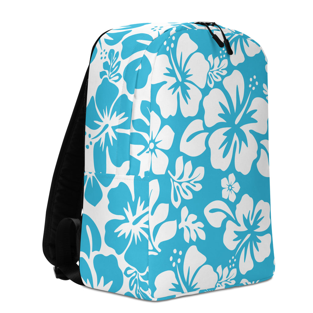 Aqua Blue & White Hawaiian Backpack | Extremely Stoked® Surf Style