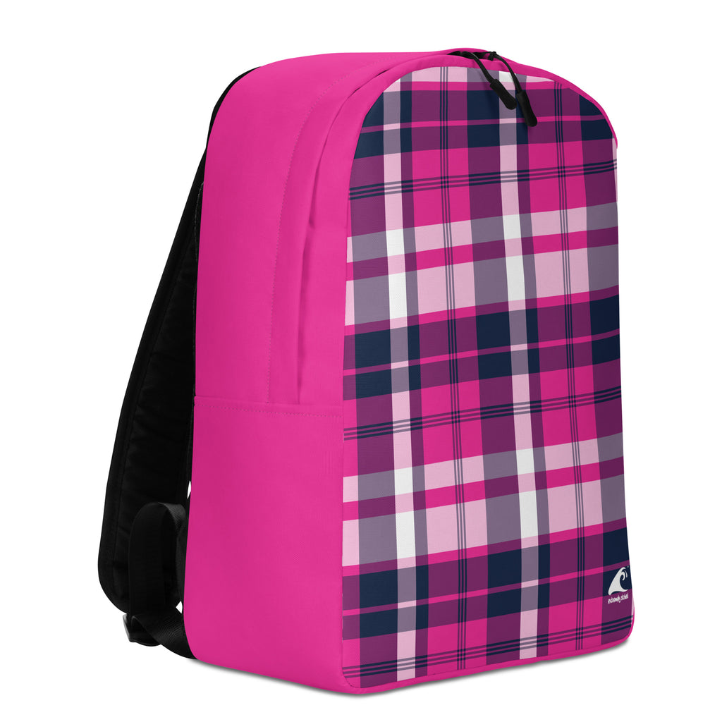 Hot Pink and Navy Blue Surfer Plaid Backpack | Extremely Stoked® Surf