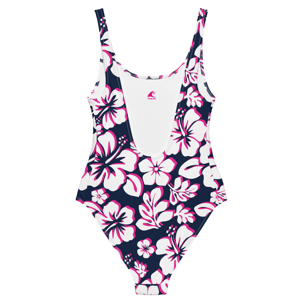Hot Pink & Navy Hawaiian Swimsuit – Eco Swimwear by Extremely Stoked®
