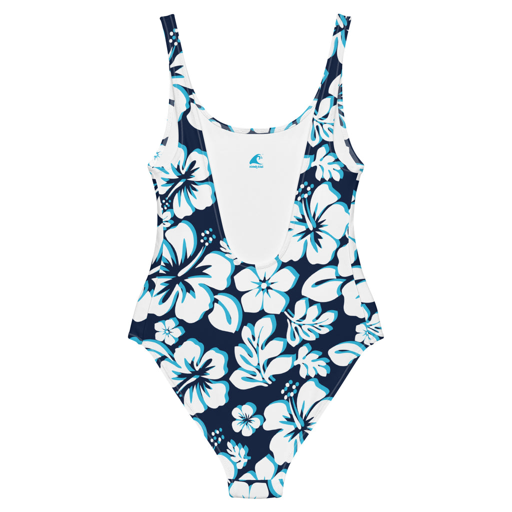 Ocean Blues Hawaiian Flowers One Piece Eco Swimwear by Extremely Stoked®
