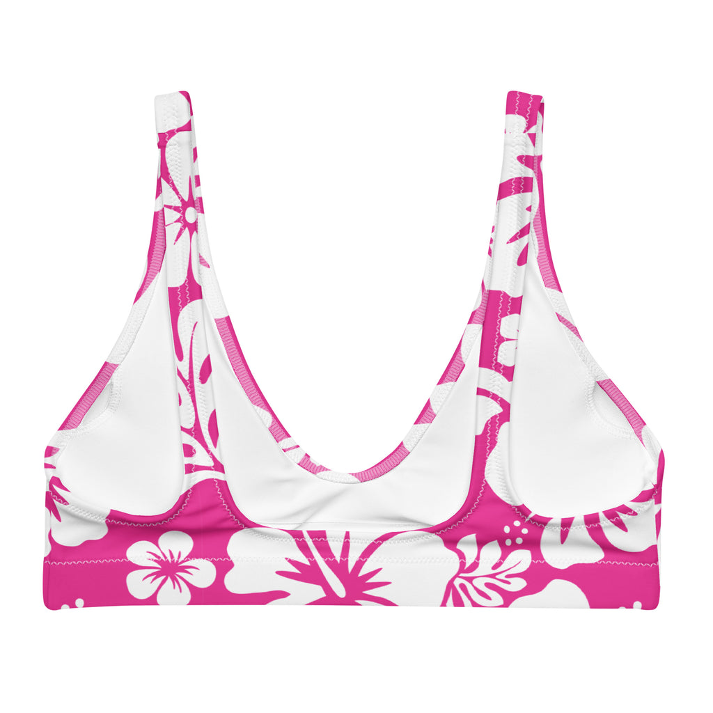 White Hawaiian Hibiscus Flowers on Hot Pink Halter Bikini Top ...