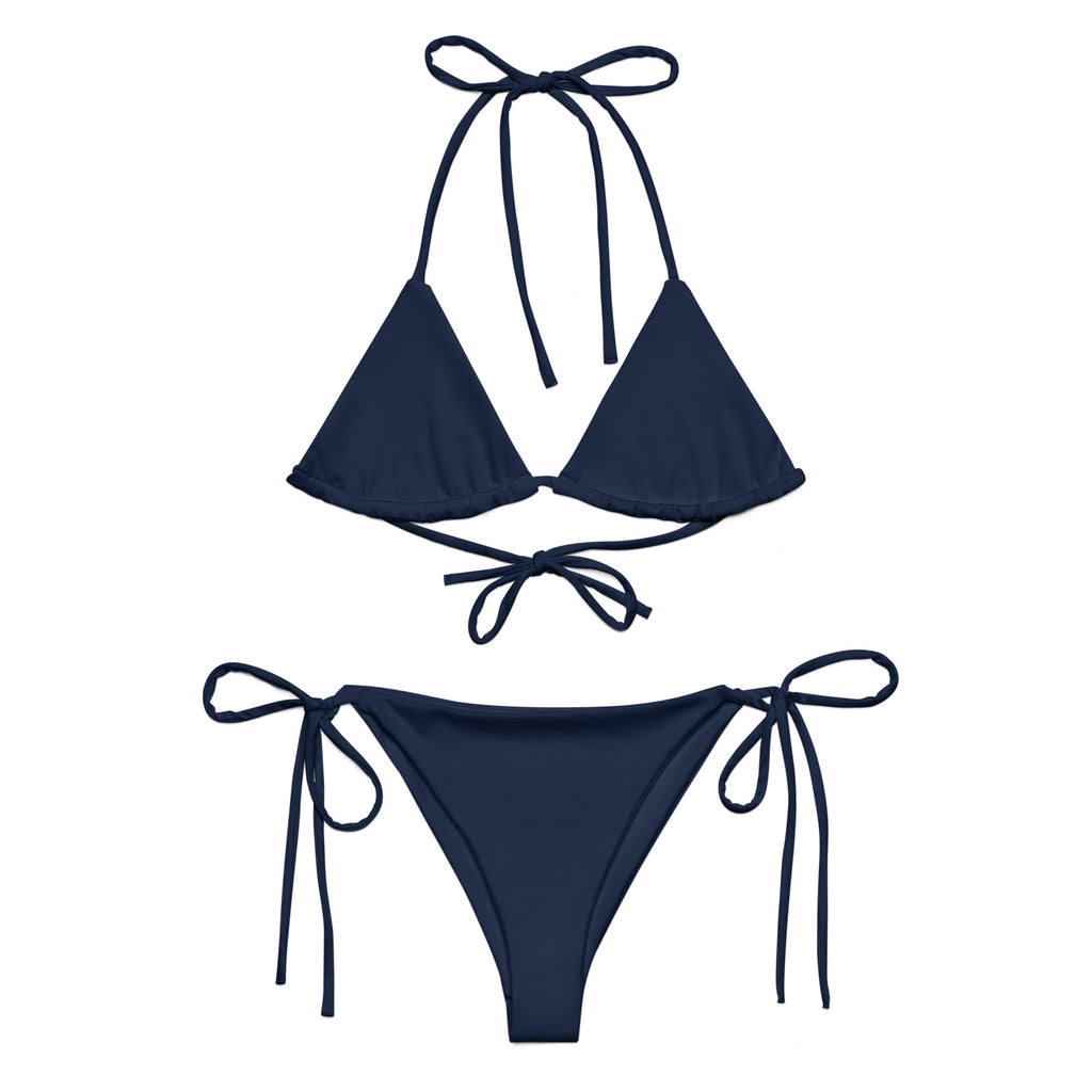 Navy Blue String Bikini Swimsuit – Eco Swimwear by Extremely Stoked®