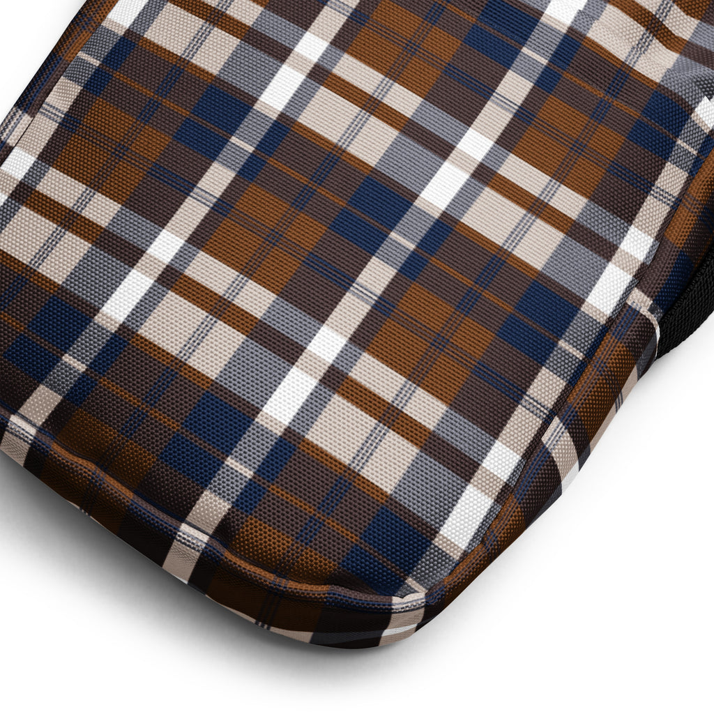 Brown and Navy Blue Plaid Crossbody Bag - Extremely Stoked® Surf Style