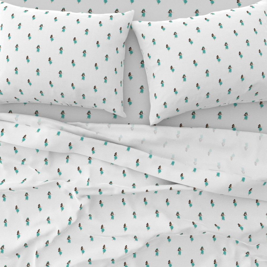 Hula Girls Sheet Set – Extremely Stoked® Eco Beach Luxe Hawaiian Beddi