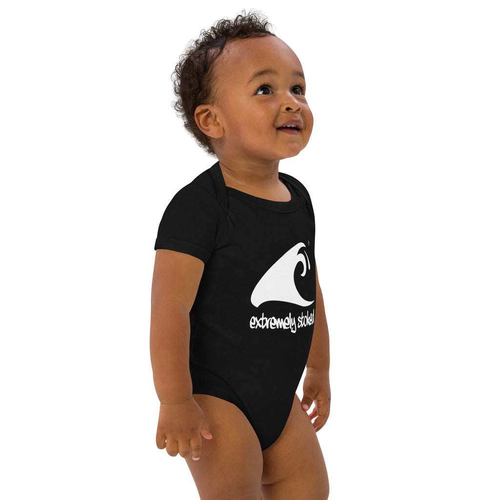 Organic Cotton Baby Onesie Bodysuit with Extremely Stoked Epic Wave Lo